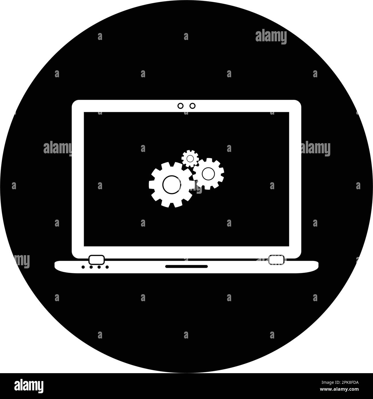 Computer Settings Icon. Rounded Button style vector EPS Stock Vector ...