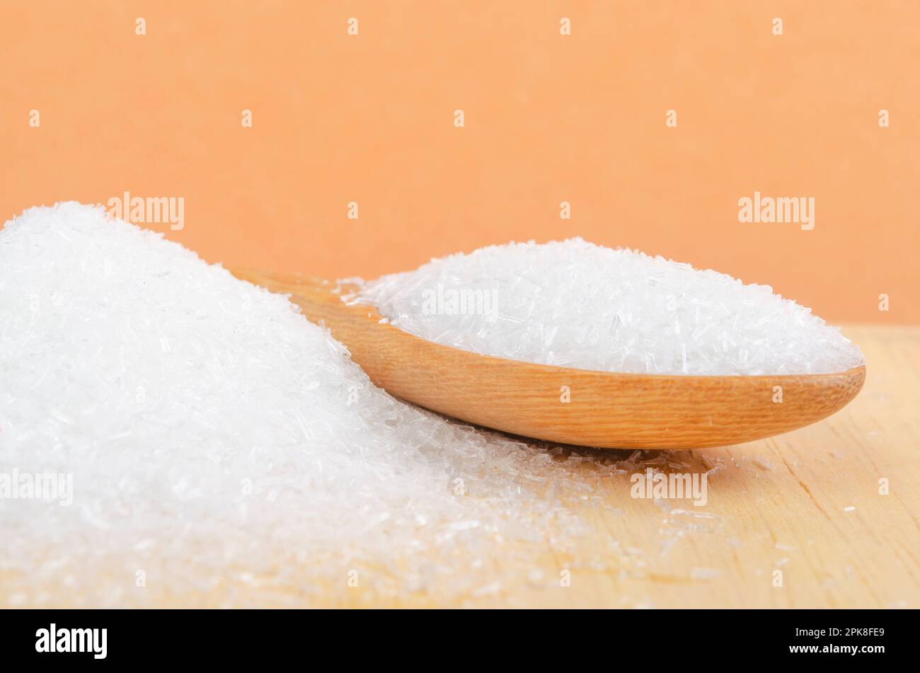 Close up of Monosodium glutamate (MSG), a flavor enhancer in many asian ...