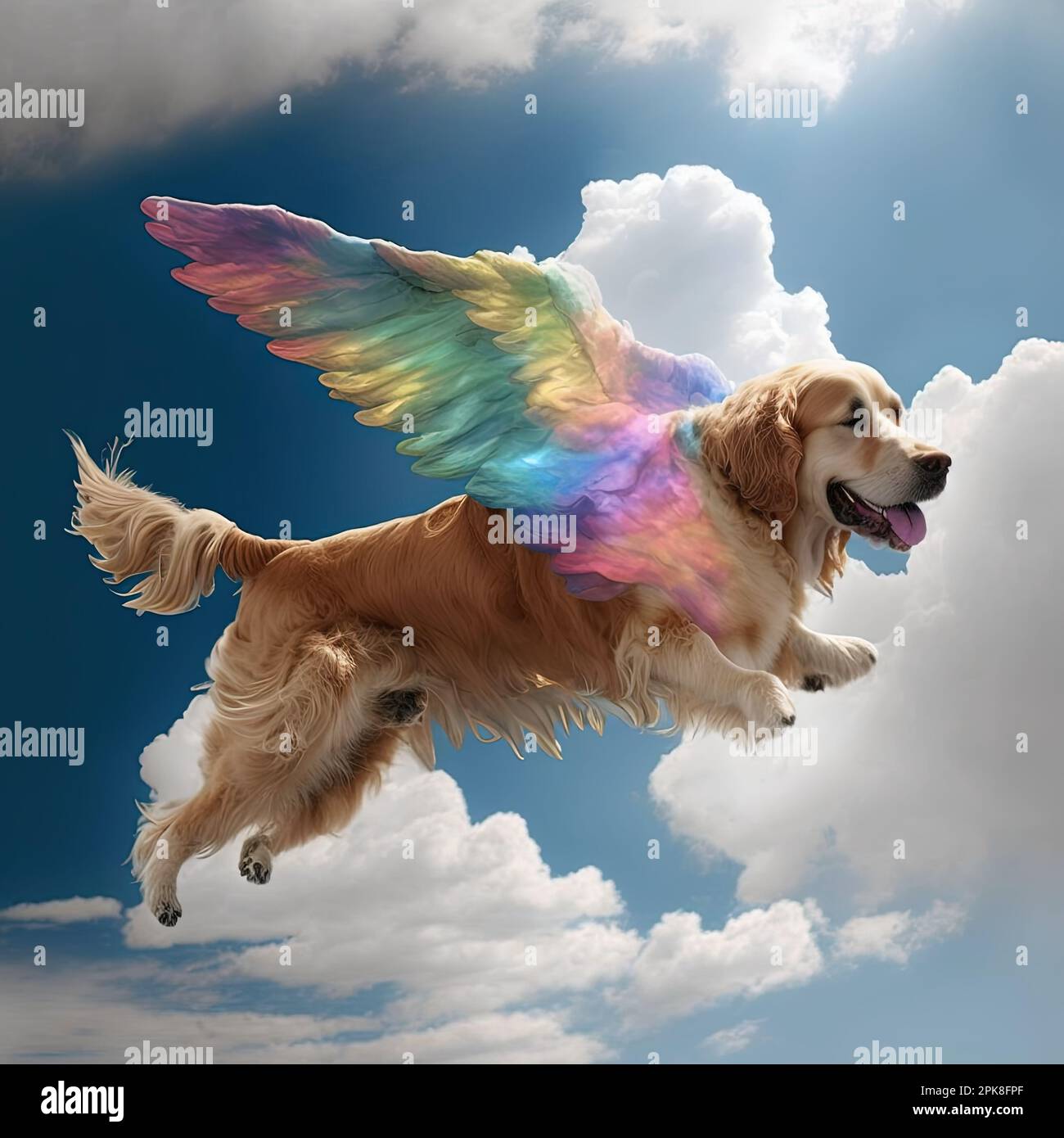 Colorful Flying Dog in the Sky Stock Photo - Alamy