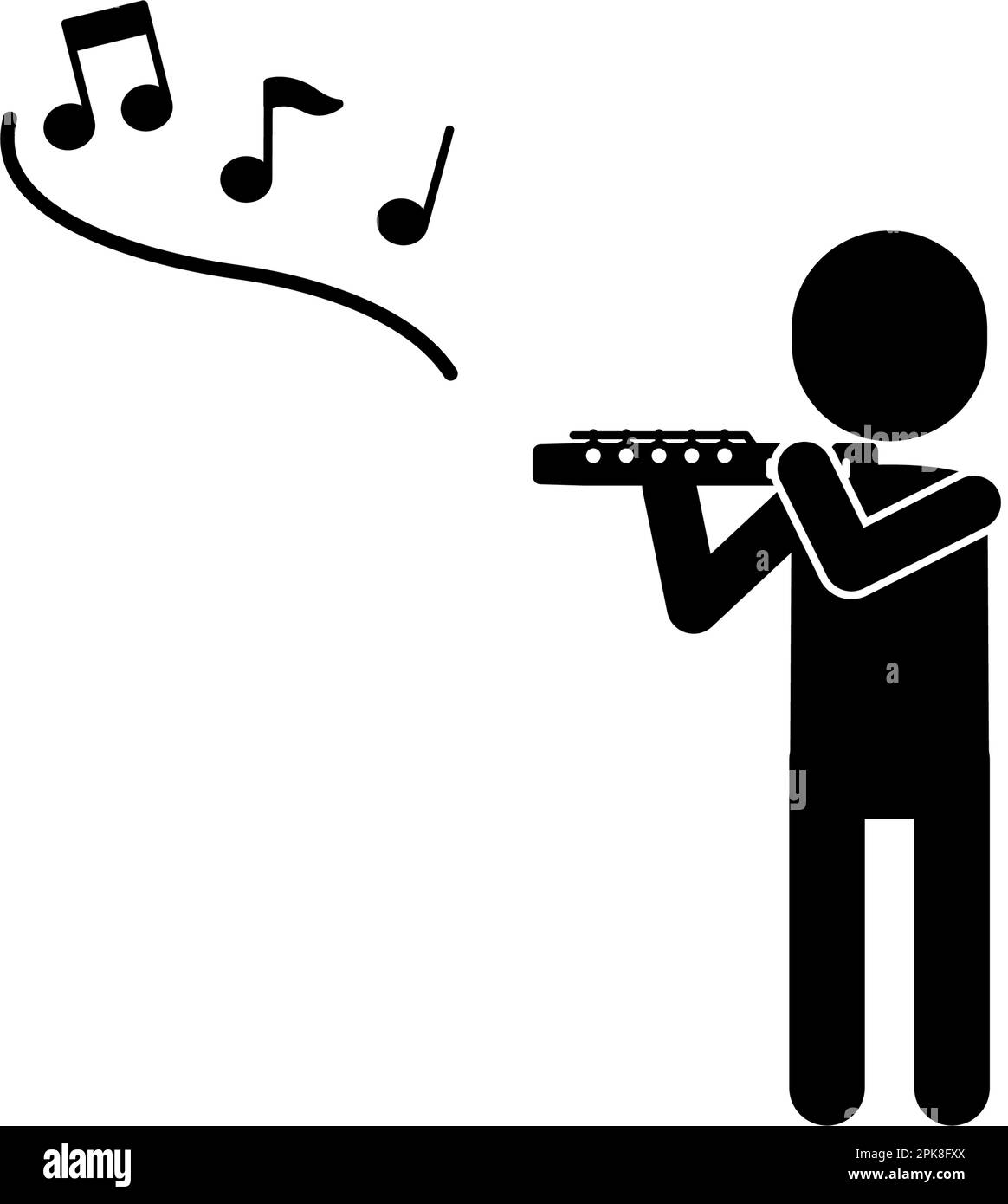 Music, simple pictogram of flutist, Vector Illustration Stock Vector ...