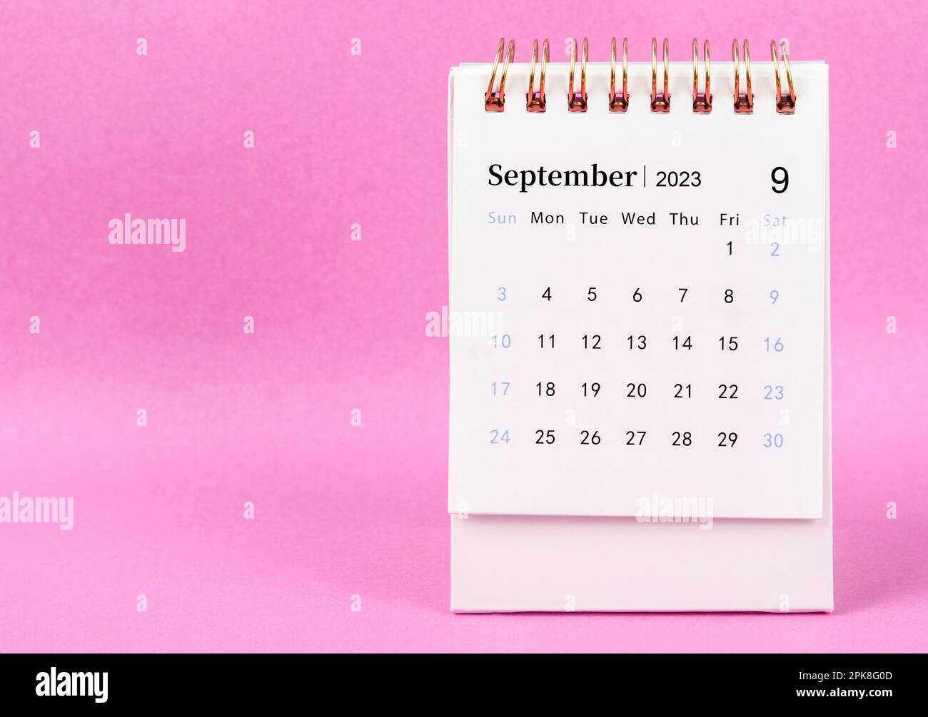 September 2023 desk calendar for 2023 year on pink background Stock ... September 2023 desk calendar for 2023 year on pink background Stock ...