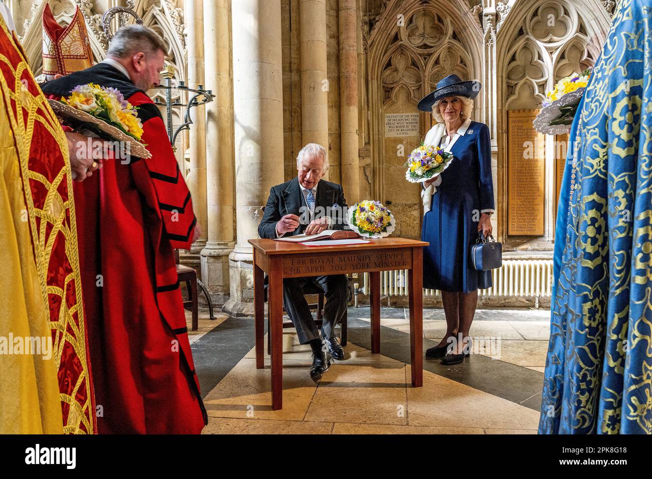 King Charles III and the Queen Consort attending the Royal Maundy ...