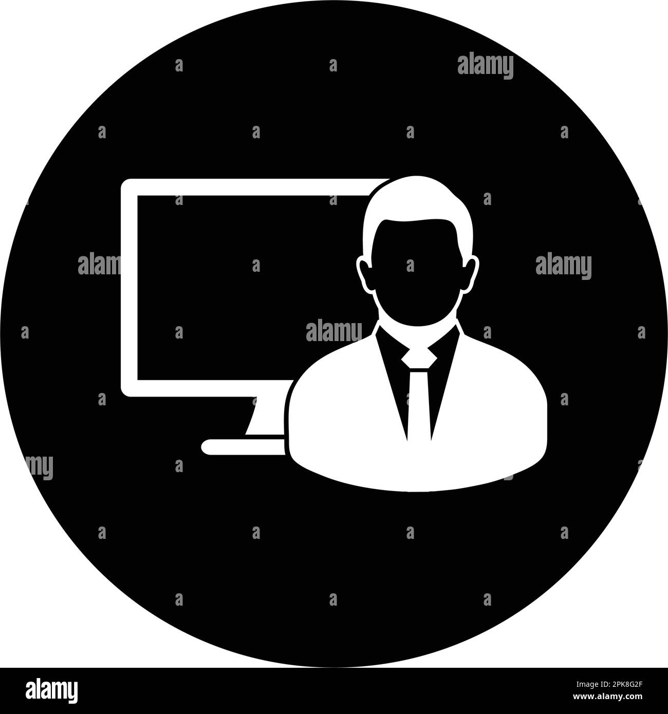 Computer user Icon. Rounded Button style vector EPS Stock Vector Image ...