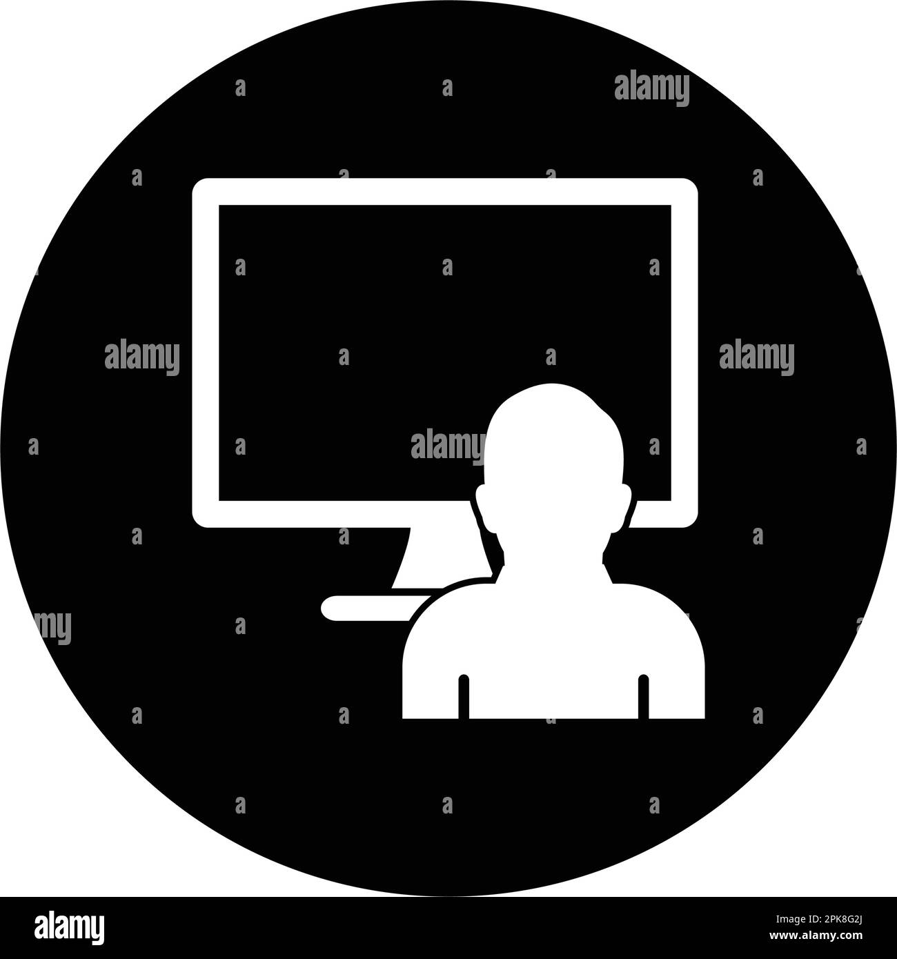 Computer user Icon. Rounded Button style vector EPS Stock Vector Image ...