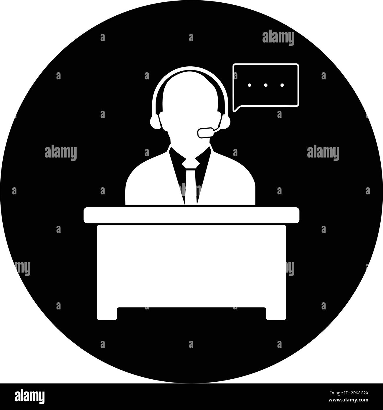 Customer Service Icon. Rounded Button style vector EPS Stock Vector ...