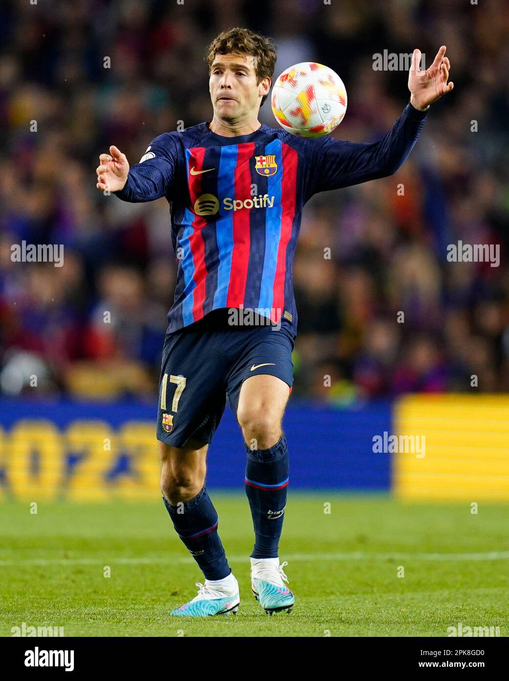 Marcos Alonso of FC Barcelona during Copa del Rey match, Semi-Finals ...