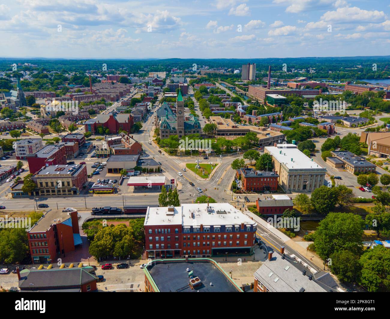 Lowell historic downtown aerial hi-res stock photography and images - Alamy
