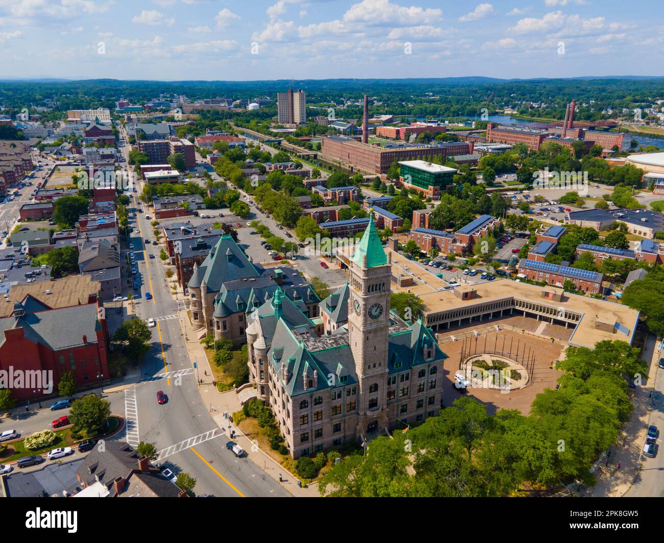 Lowell historic downtown aerial hi-res stock photography and images - Alamy