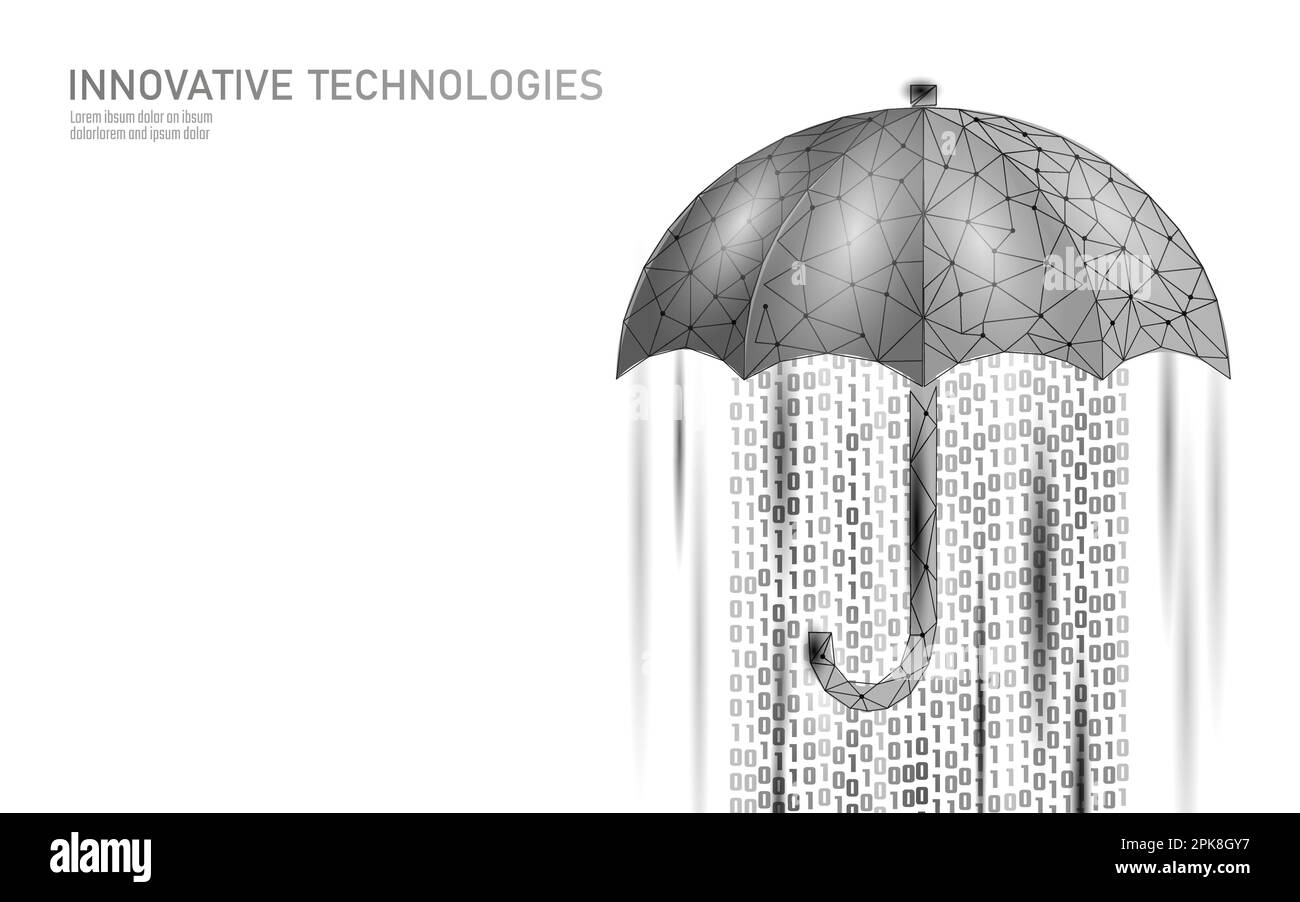 Web 3D umbrella banking system failure crisys. Low poly financial ...