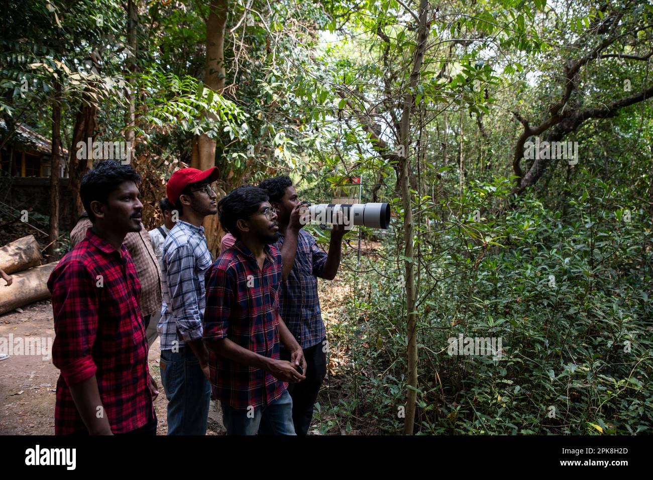 Students from a local photography institute visit the Mangalavanam bird ...