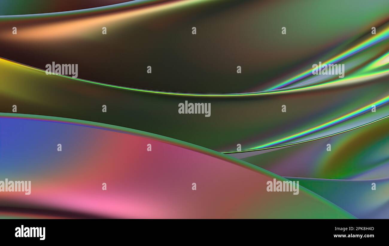 Rainbow chrome abstract reflection on metal plate psychedelic cyberpunk ...