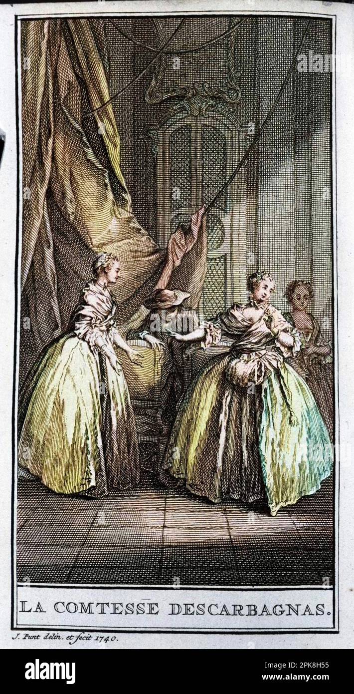 Representation d'une scene de la piece "La comtesse d'Escarbagnas ...