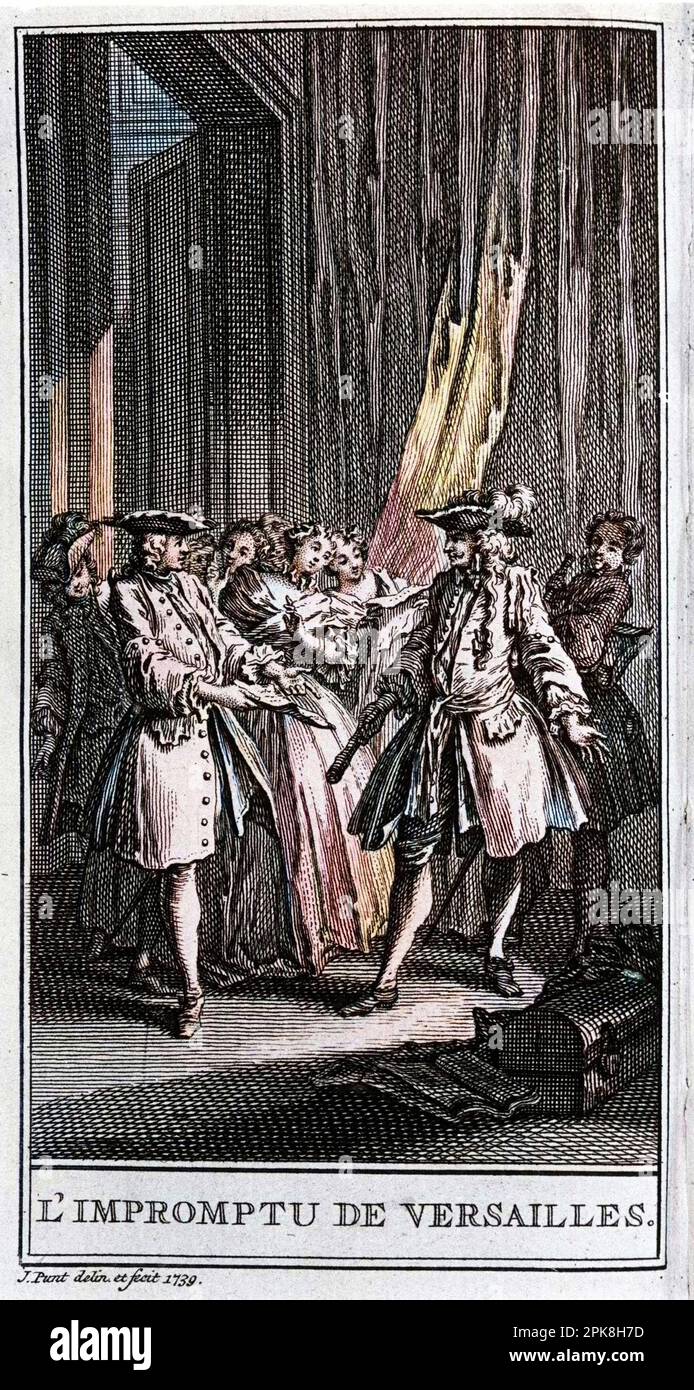 Representation d'une scene de la piece "L'impromptu de Versailles ...