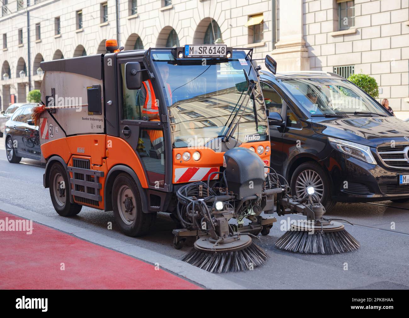 Munich, Germany - August 5, 2022 : Street cleaning equipment special ...