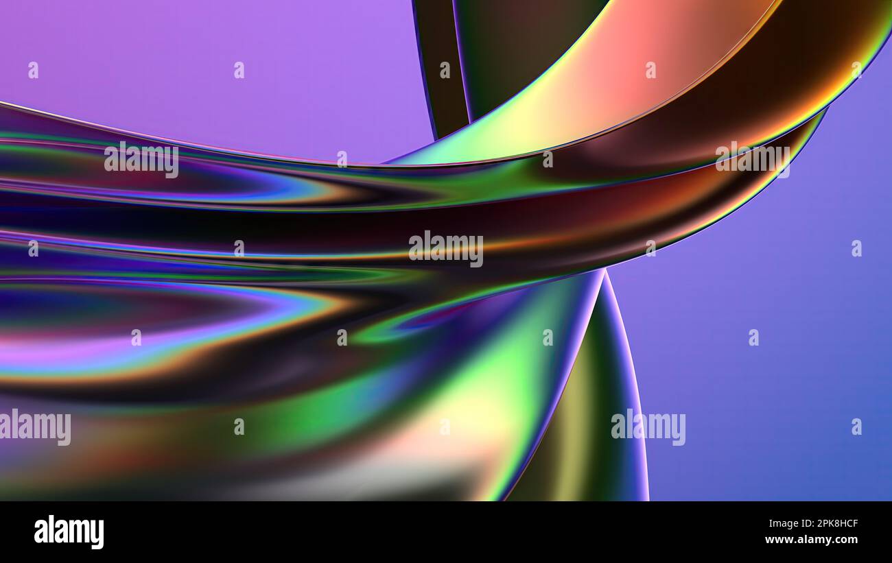 Rainbow chrome beautiful curved bent metal plate psychedelic cyberpunk ...