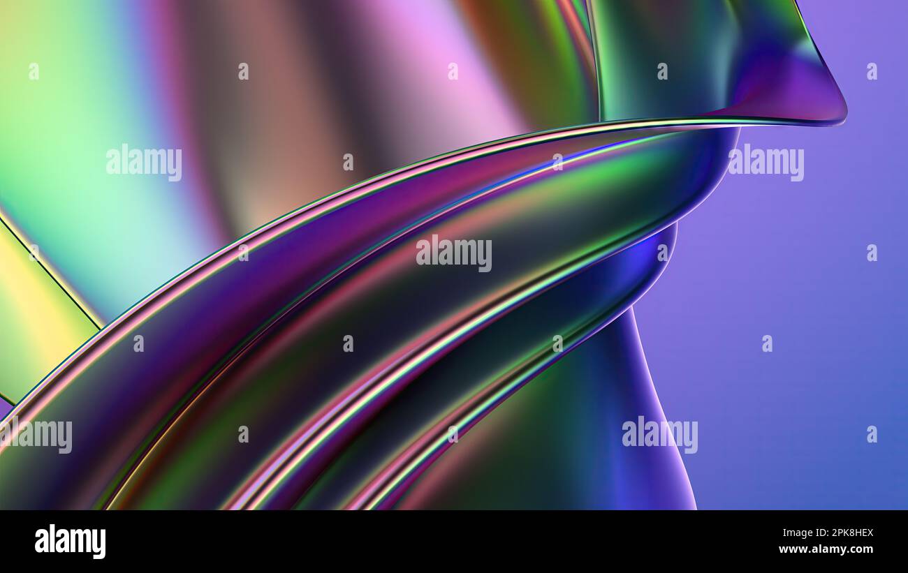 Rainbow chrome thin metal plate bends underlay psychedelic cyberpunk ...