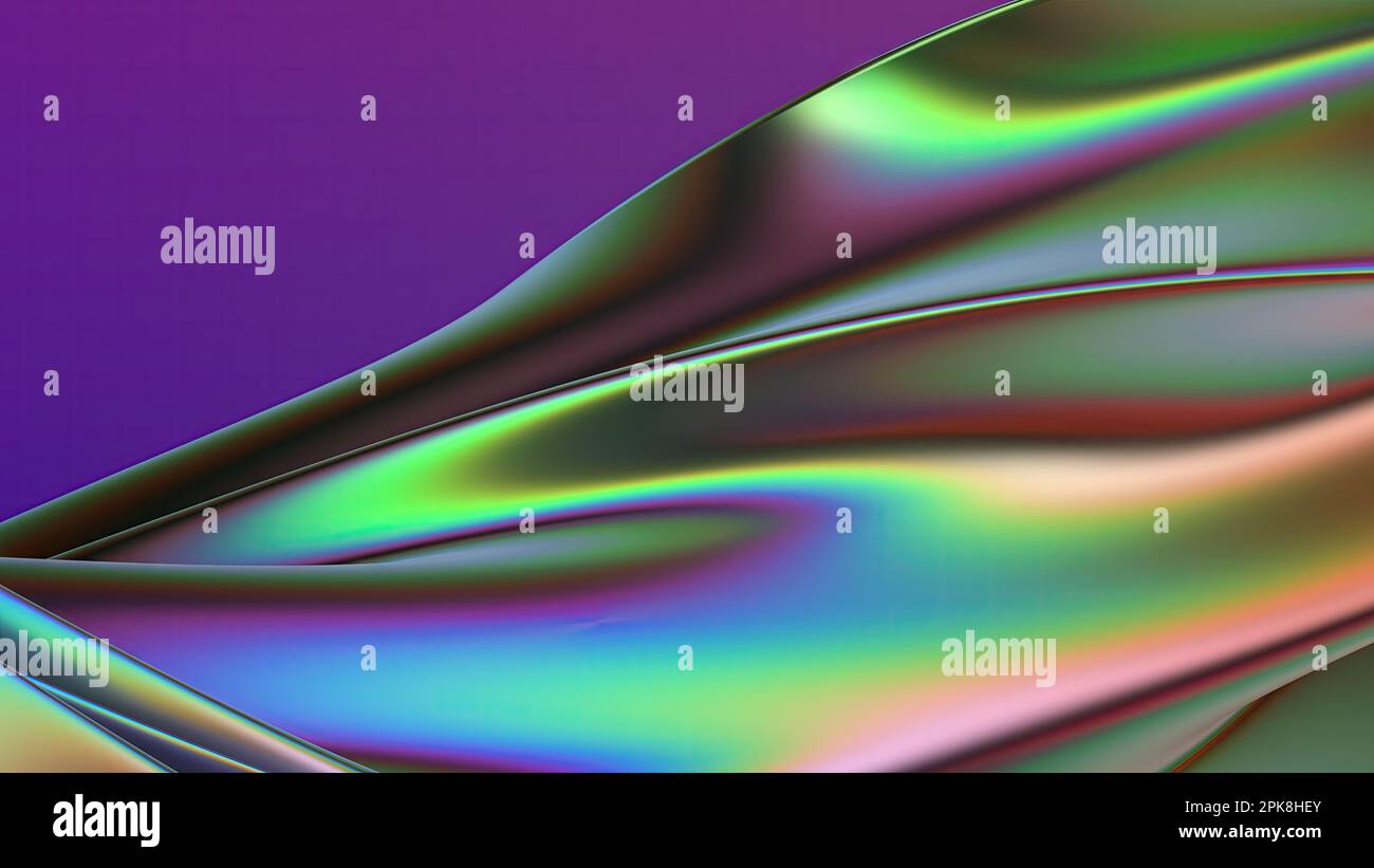 Rainbow chrome metal plate simple and chic psychedelic cyberpunk modern ...