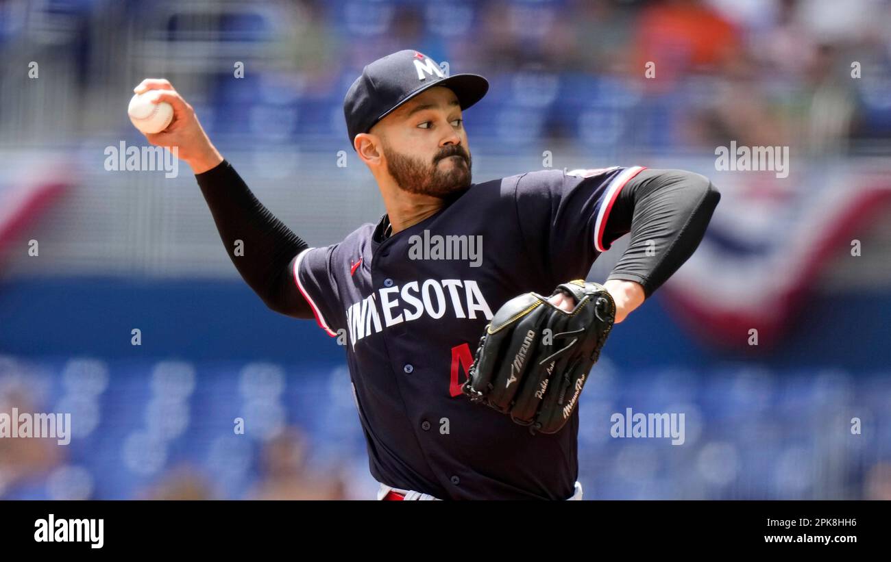 Minnesota Twins starting pitcher Pablo Lopez throws during the first ...