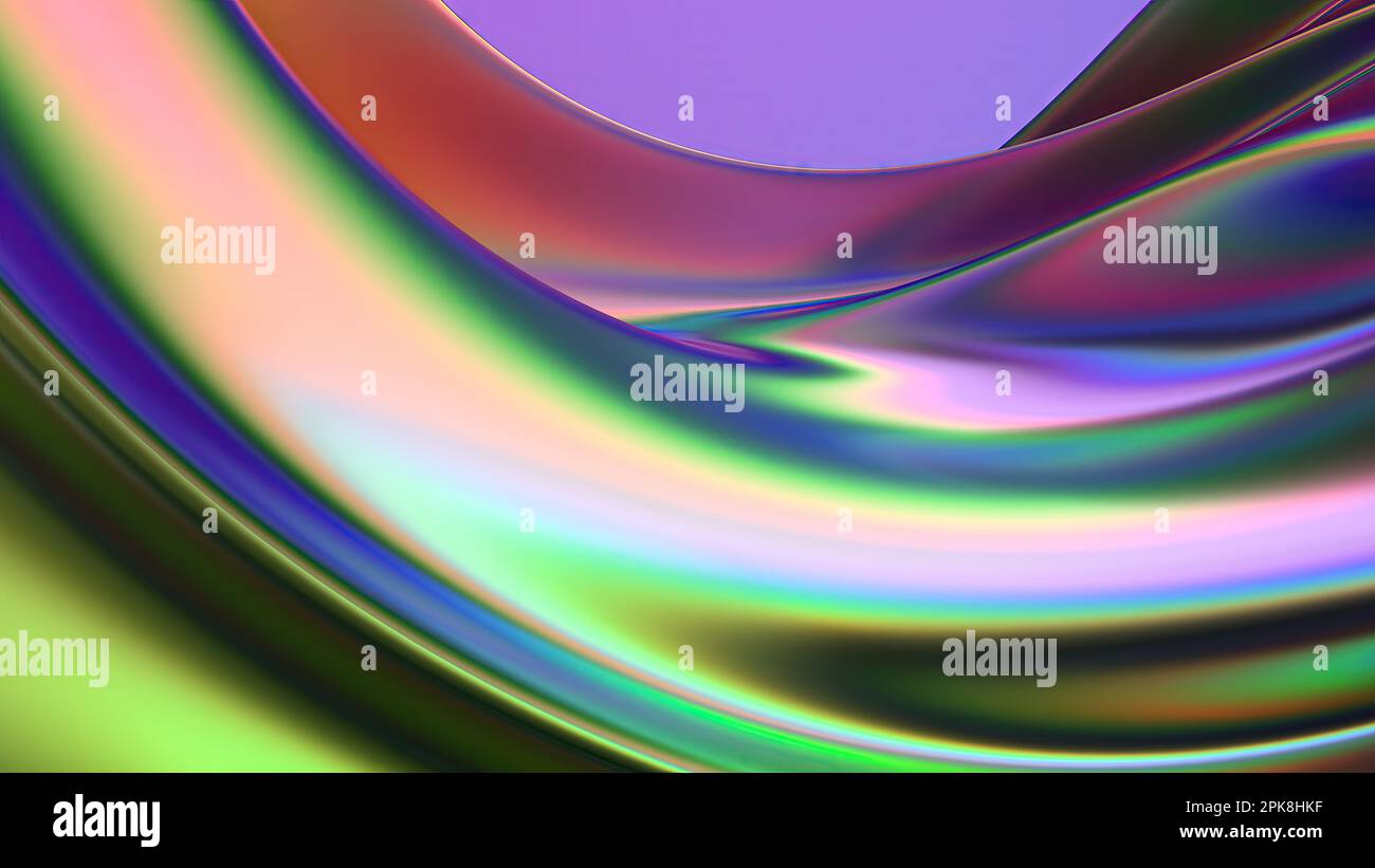 Rainbow chrome metal plate impressive modern art psychedelic cyberpunk ...