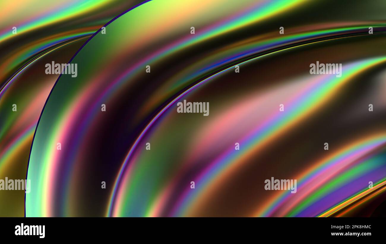 Rainbow chrome beautiful reflection of bended metal plate psychedelic ...