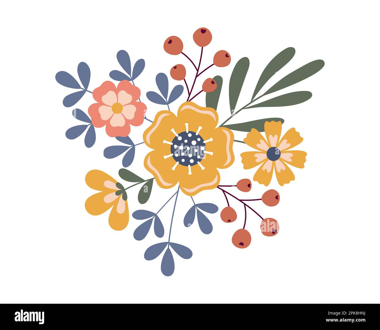 Vector set doodle flowers Stock Vector Images - Alamy