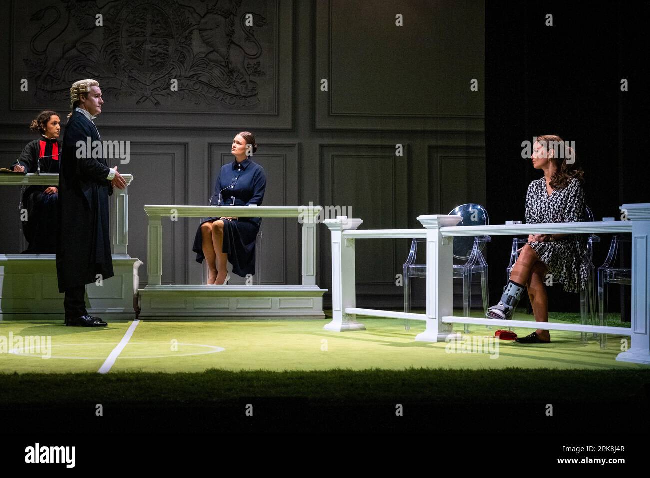 London, UK. 6 April 2023. (L to R) Verna Vyas as Mrs Justice Steyn, Tom ...