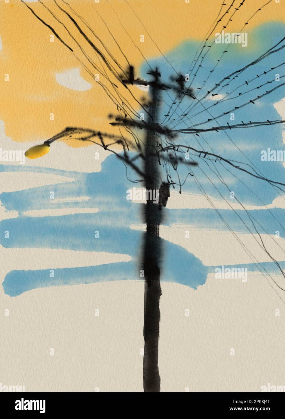 Tree cloud painting hi-res stock photography and images - Alamy