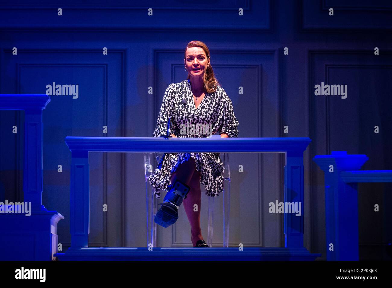 London, UK. 6 April 2023. Laura Dos Santos as Coleen Rooney at a ...