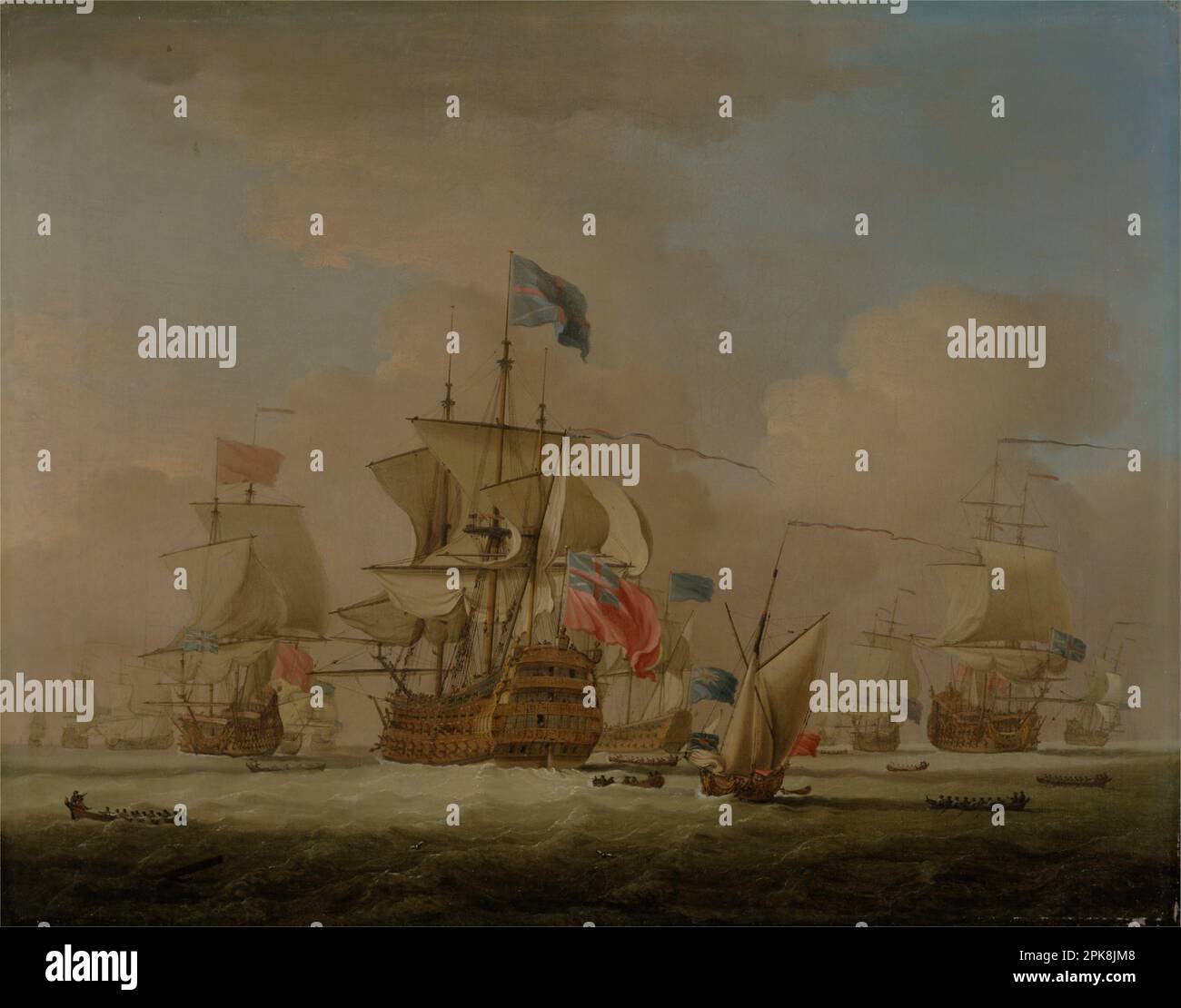 British Men-of-War and a Sloop between 1720 and 1730 by Peter Monamy ...