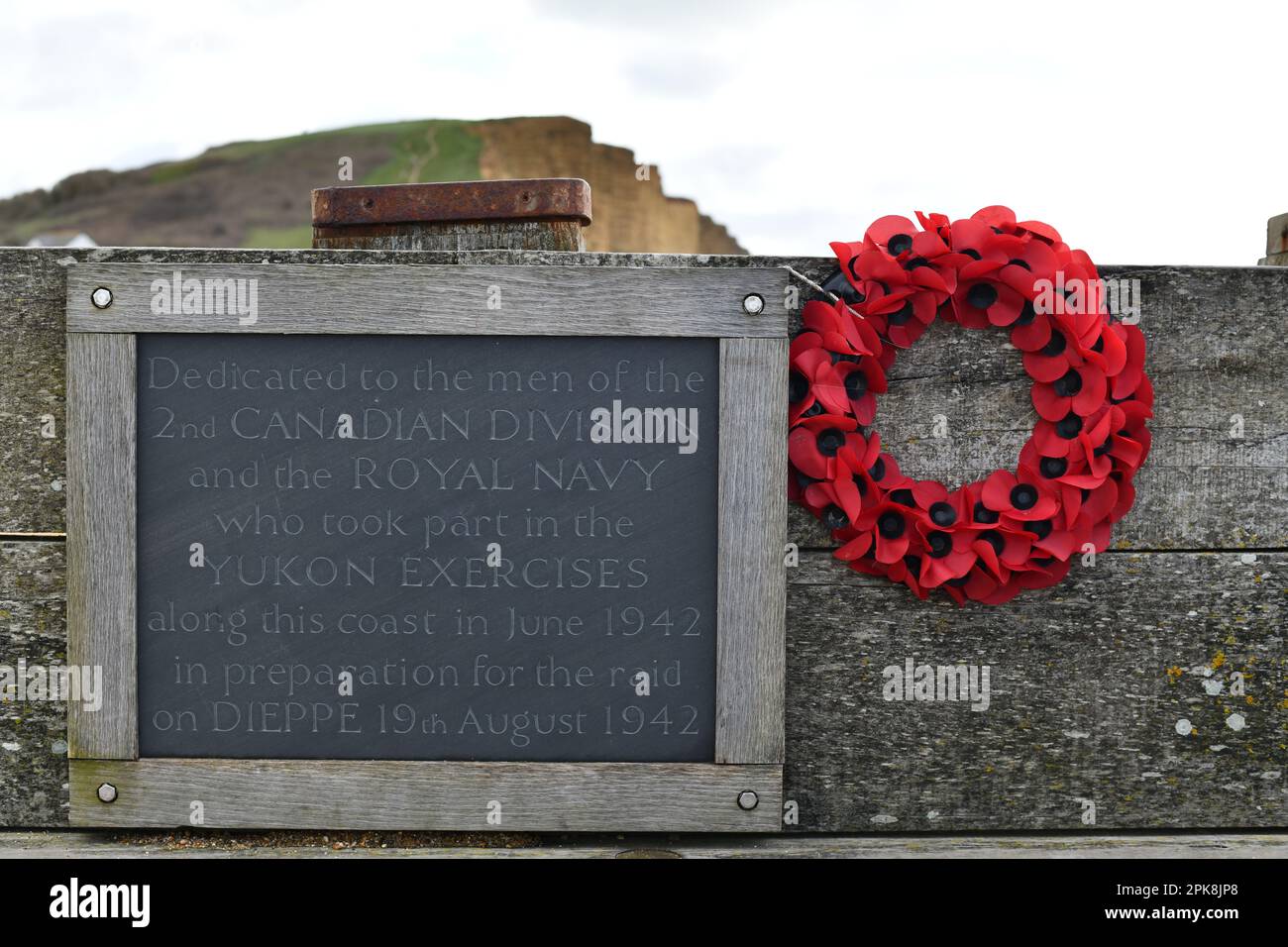 Plaque dedicated to the men of the 2nd Canadian Division and Royal Navy ...
