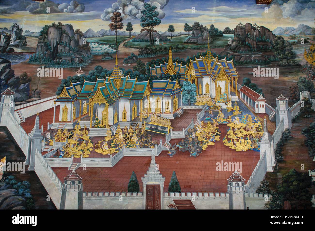 Historical paintings at the Temple of the Emerald Buddha and Grand ...