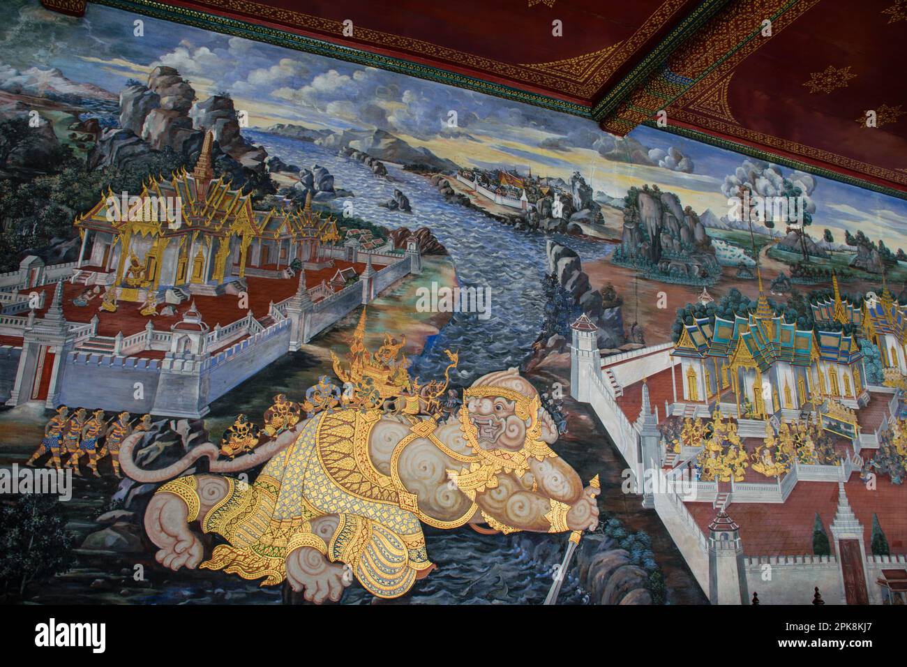 Historical paintings at the Temple of the Emerald Buddha and Grand ...