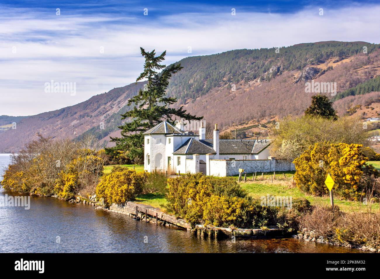 Bona Lighthouse Lochend Scotland a building at the end of Loch Dochfour ...