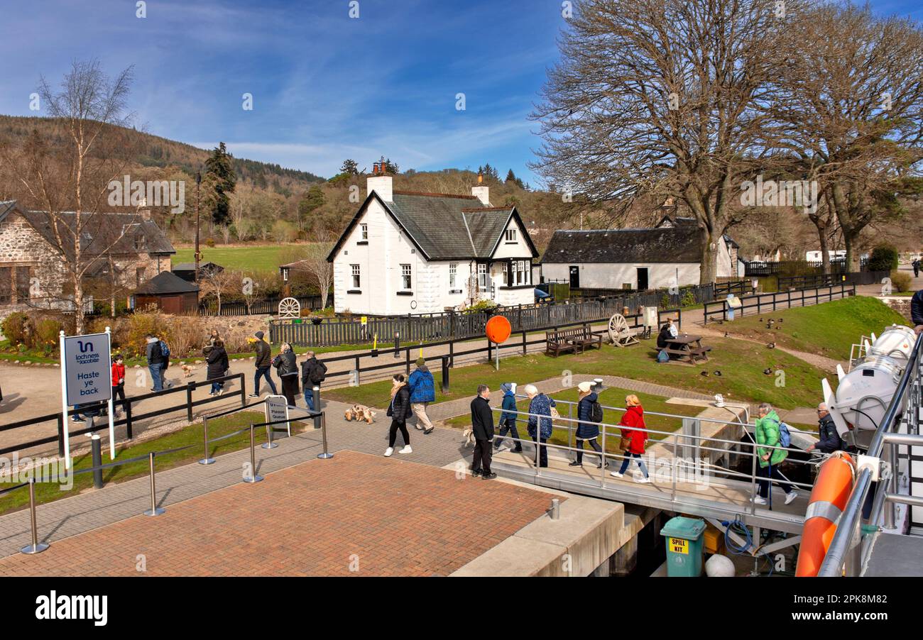 Caledonian Canal at Dochgarroch near Inverness Scotland passengers ...