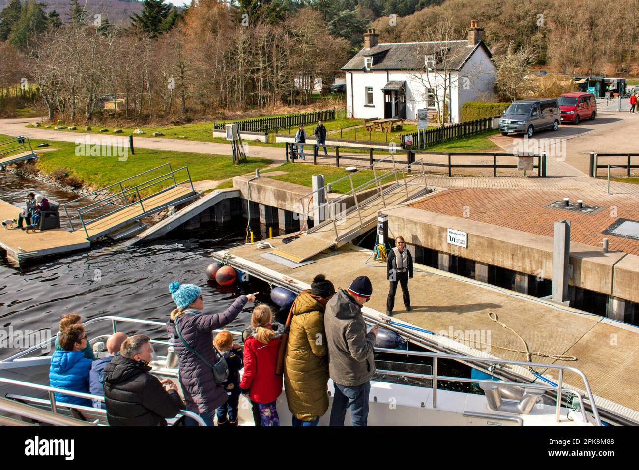 Caledonian Canal at Dochgarroch near Inverness Scotland passengers ...