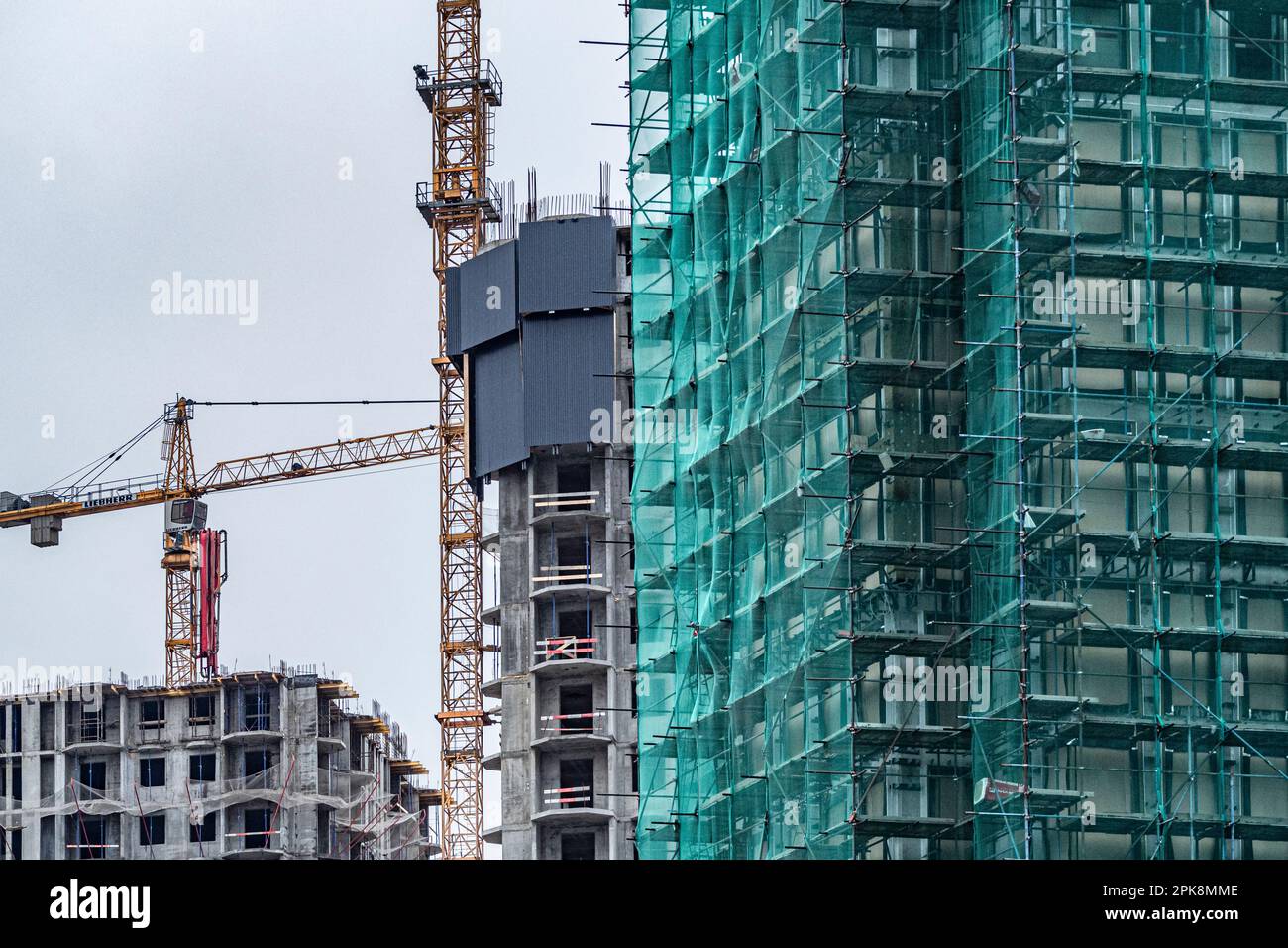 Russia, Moscow. A view of the construction site of a residential ...