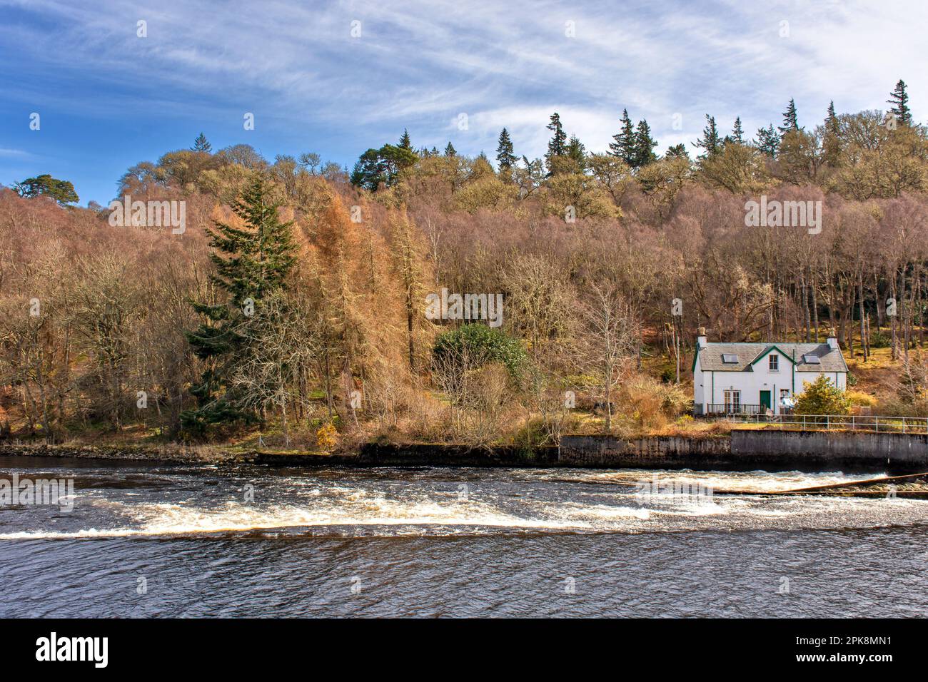 Loch Dochfour Caledonian Canal Scotland the white house at Dochfour ...