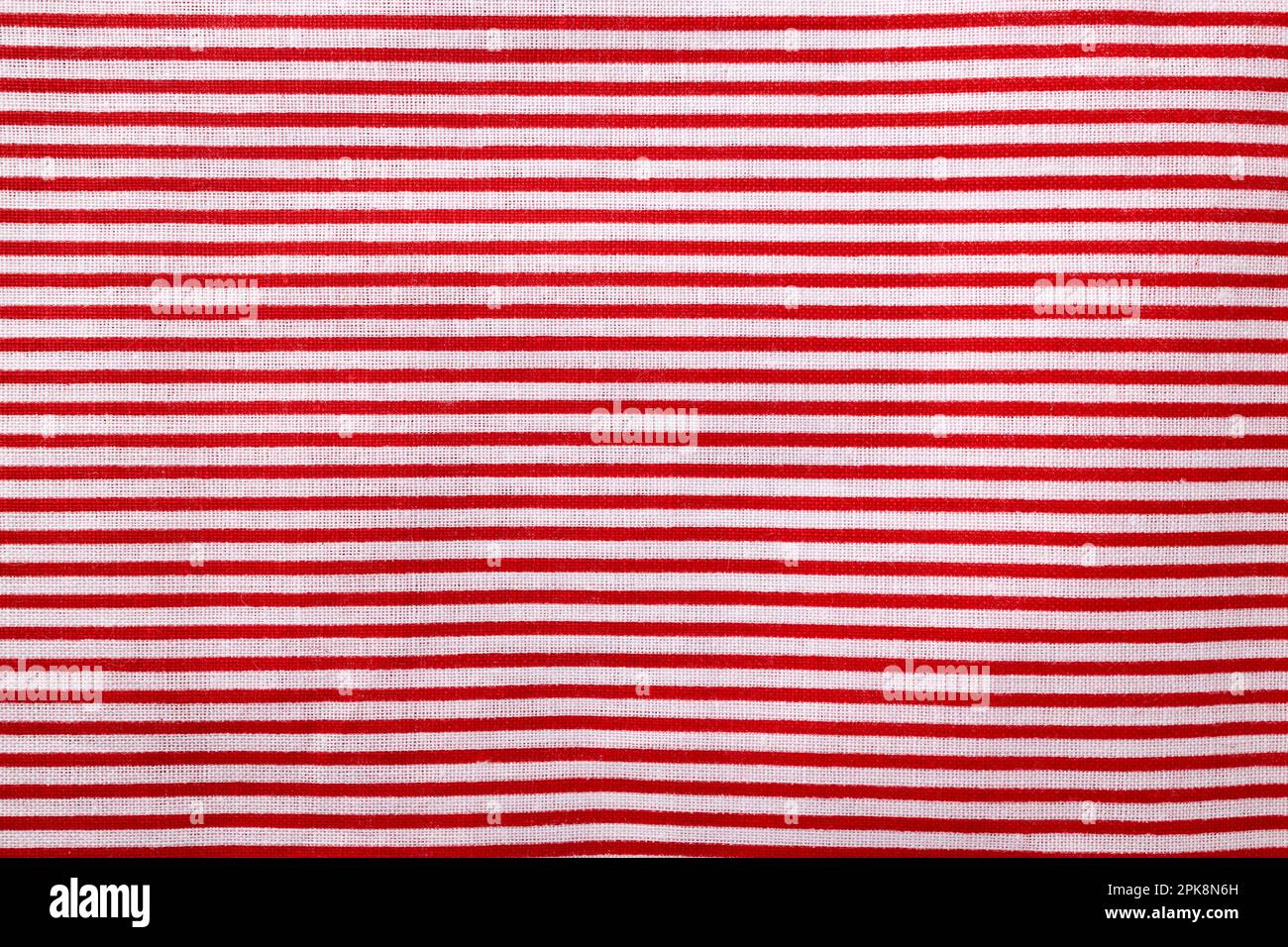 Red and white striped cotton texture. Fabric textile background Stock ...