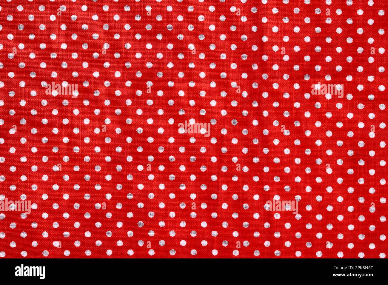 Red and white polka dot cotton texture. Fabric textile background Stock Photo - Alamy