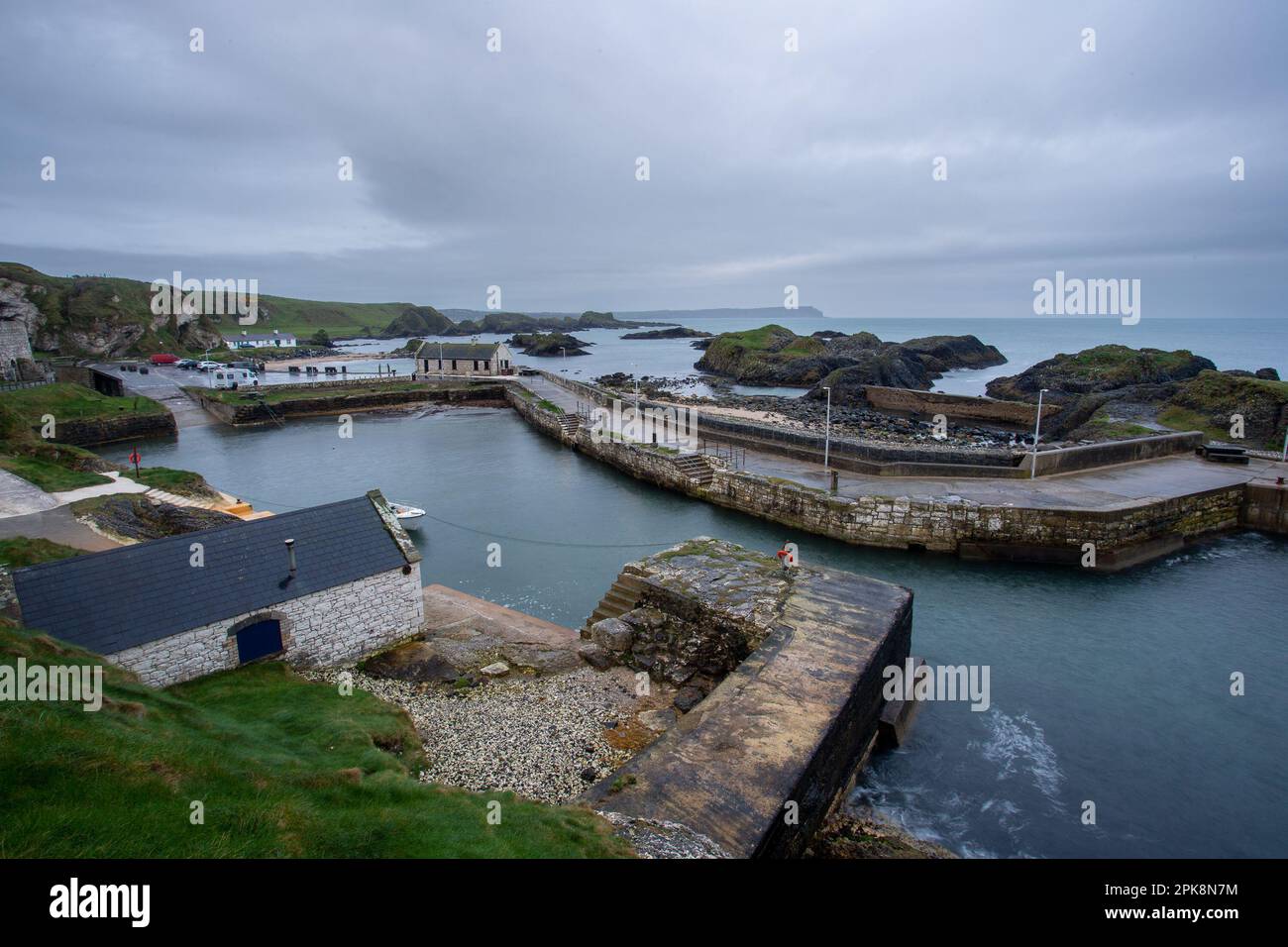 Ballintoy Harbour and beach, Causeway Coast, Northern Ireland Stock ...