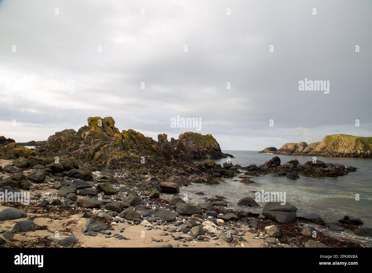 Ballintoy Harbour and beach, Causeway Coast, Northern Ireland Stock ...