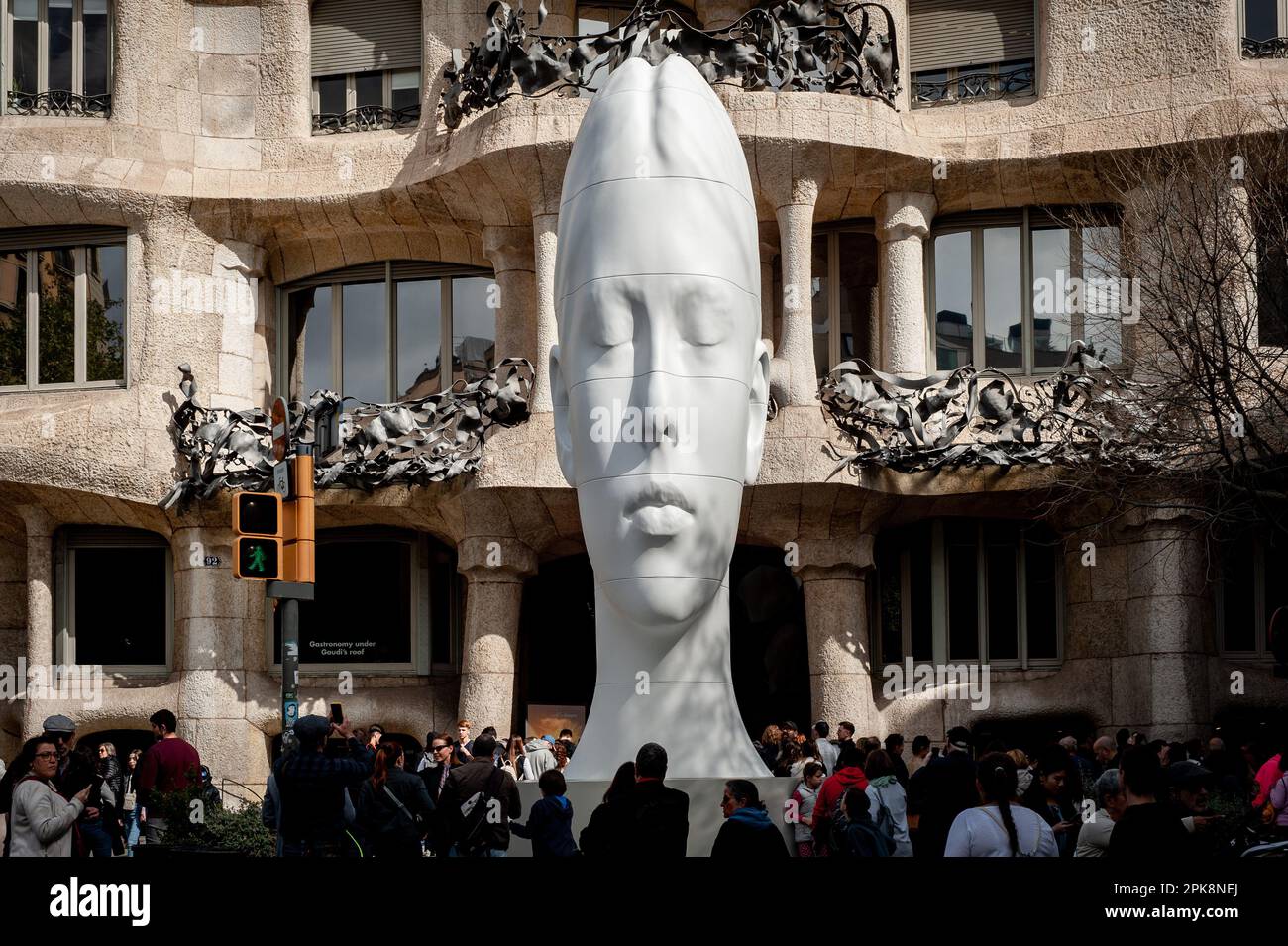 April 6, 2023, Barcelona, Spain: A Jaume Plensa sculpture named Flora ...