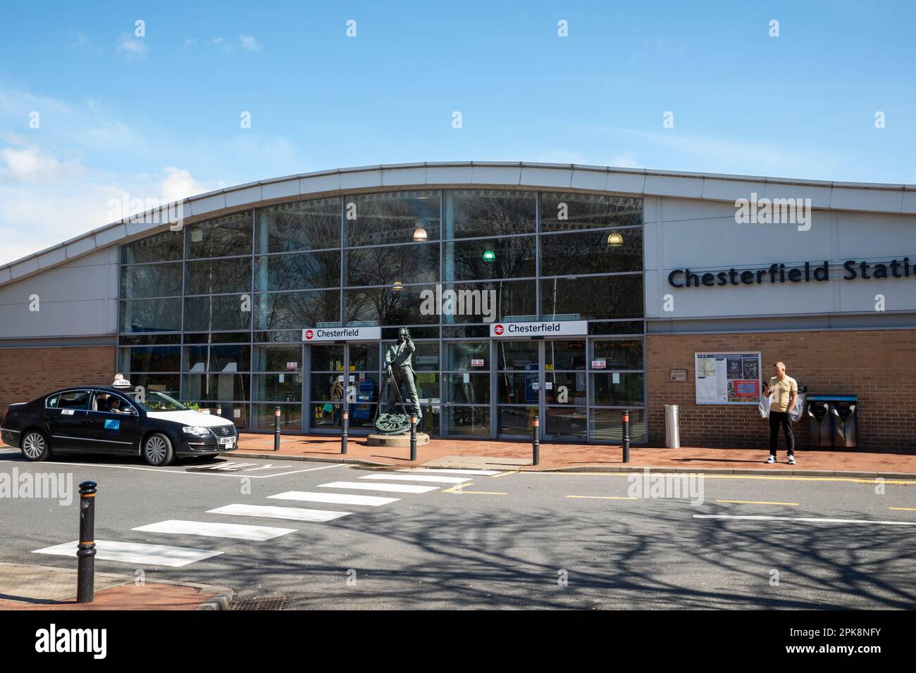 George Stephenson Statue outside Chesterfield Railway Station in ...
