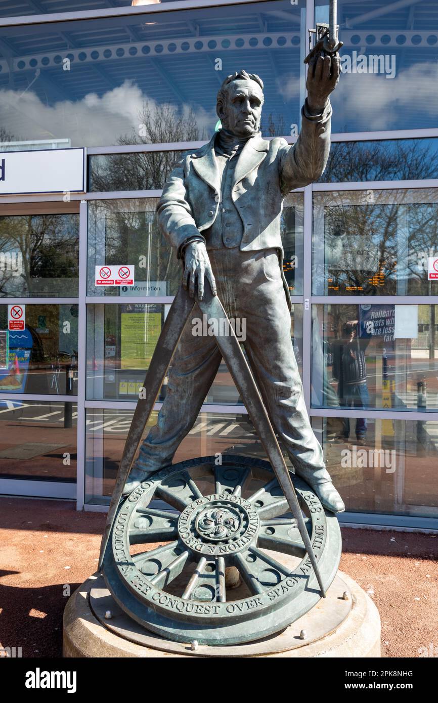 George Stephenson Statue outside Chesterfield Railway Station in ...