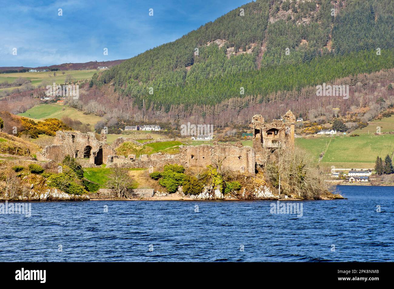 Urquhart Castle Loch Ness Scotland view over the walls of the Great ...