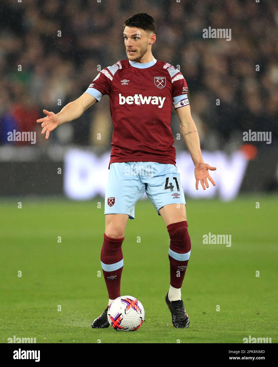 West Ham United's Declan Rice during the Premier League match at the ...