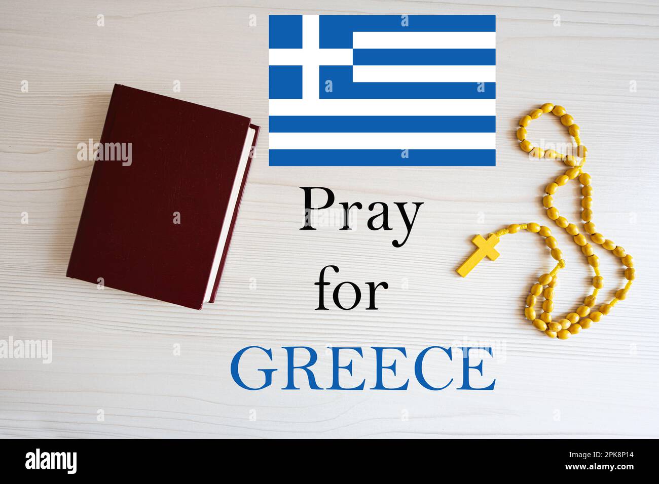 Pray for Greece. Rosary and Holy Bible background Stock Photo - Alamy