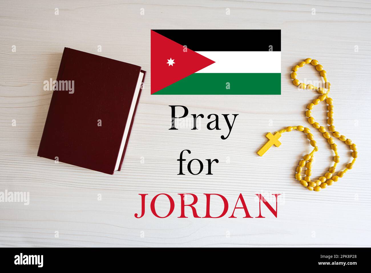 Pray for Jordan. Rosary and Holy Bible background Stock Photo - Alamy