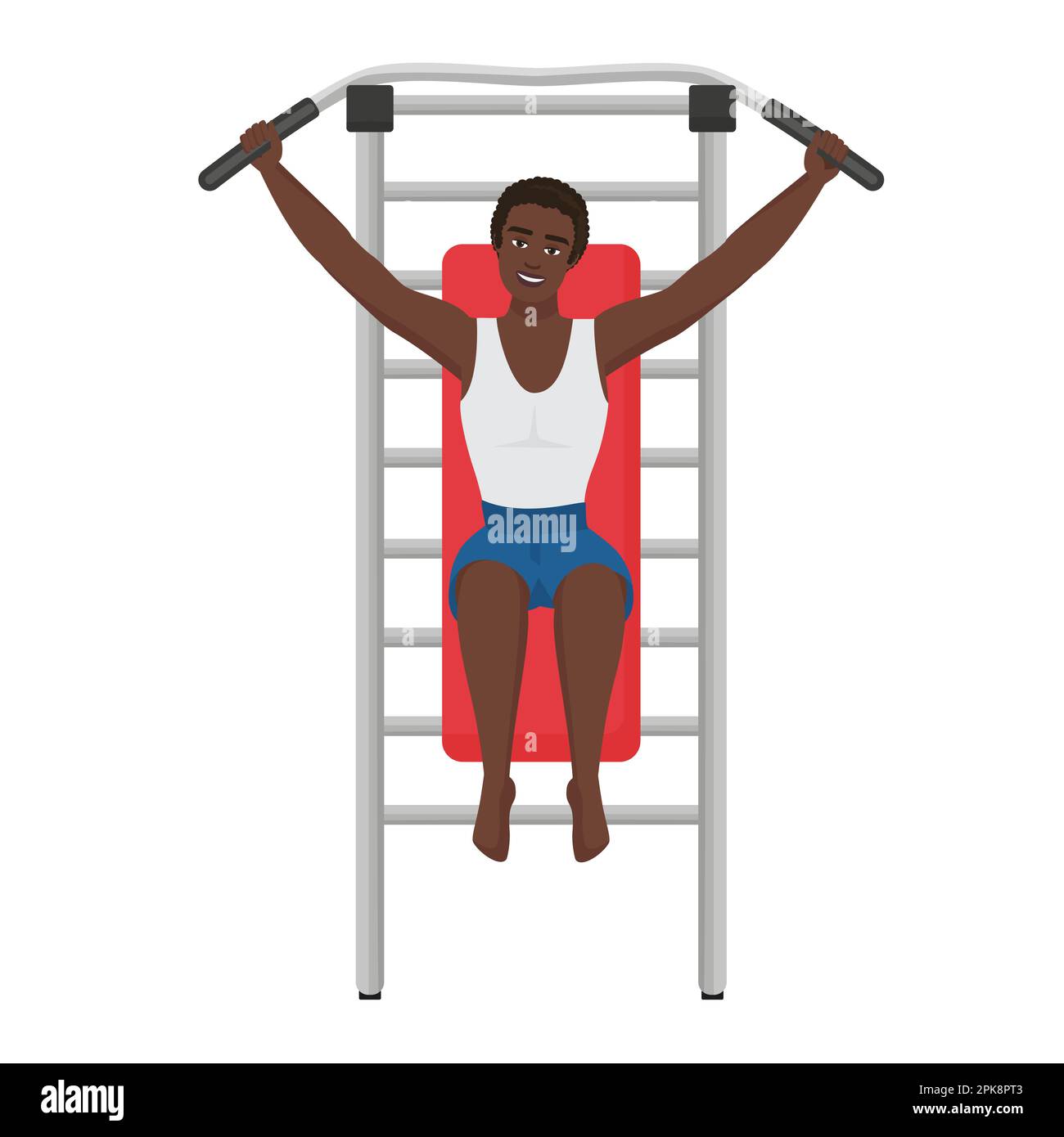 Sport trainer use gym equipment. Fitness workout training coach vector ...