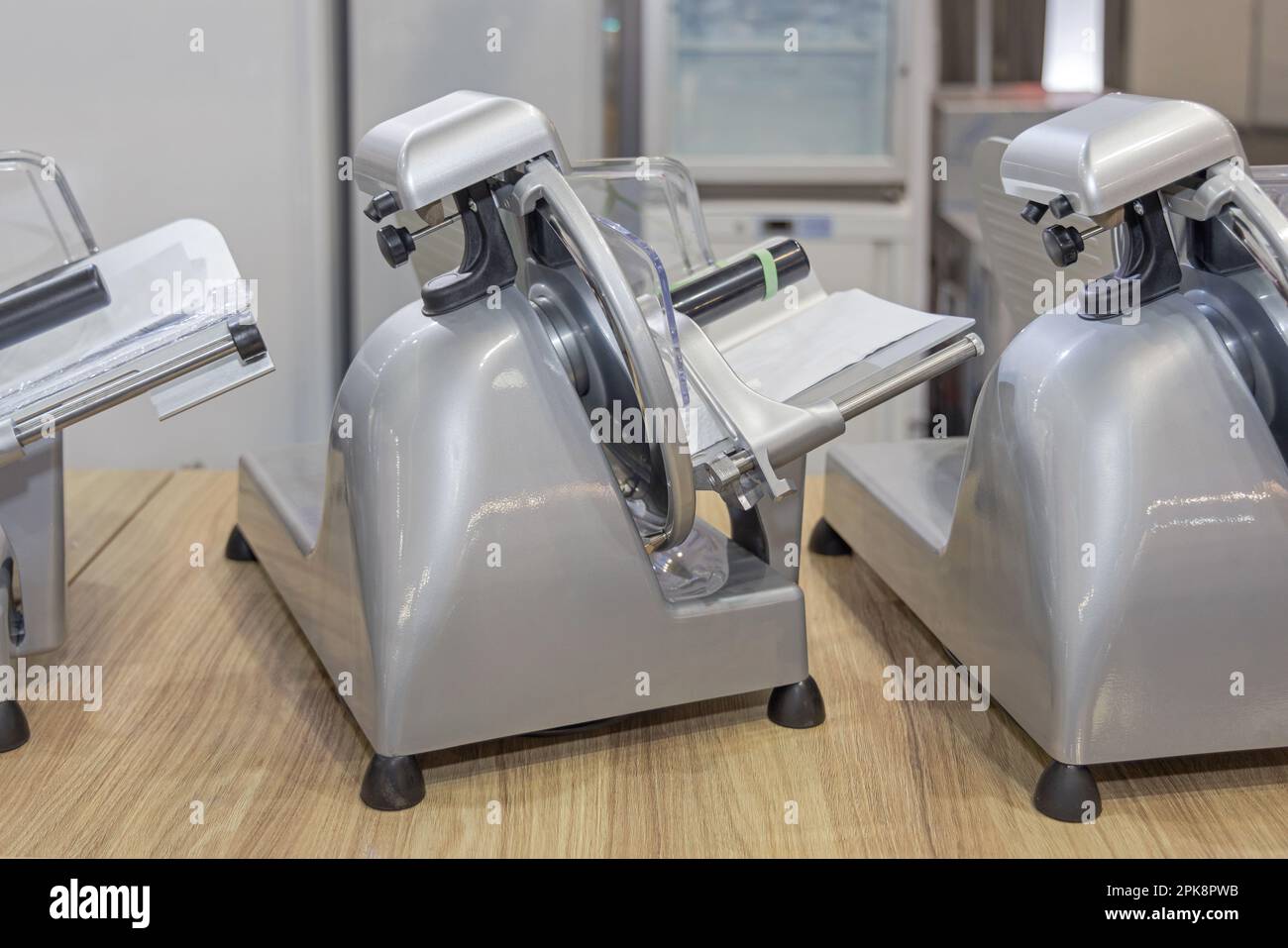 Commercial Meat Slicer Electric Deli Food Slicer Machines Stock Photo ...